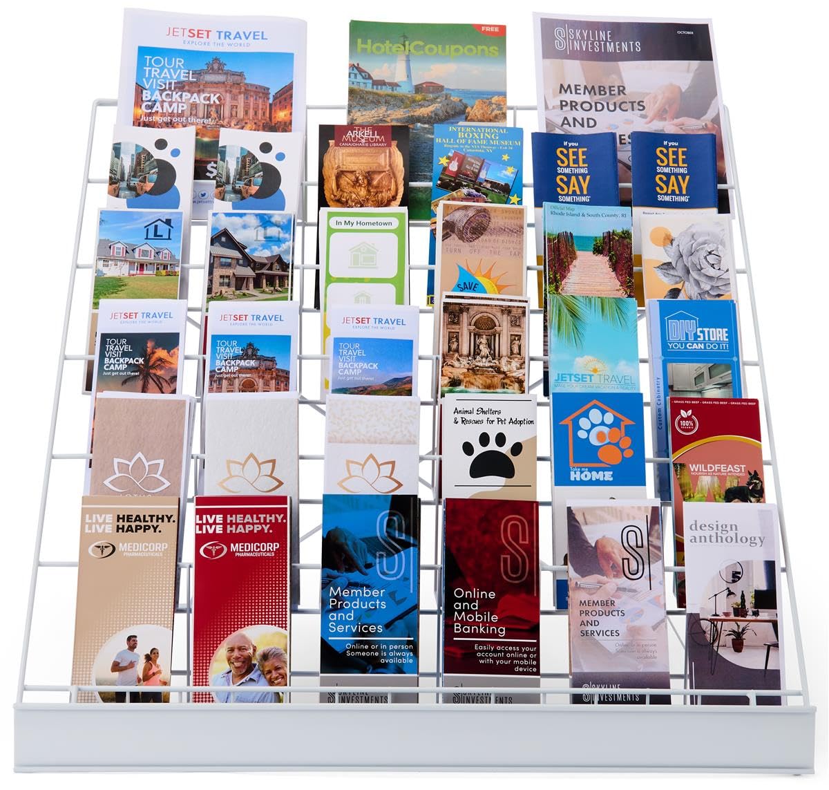 Metal Wire Display Racks Displays2go Wire Display Rack For Brochures ...