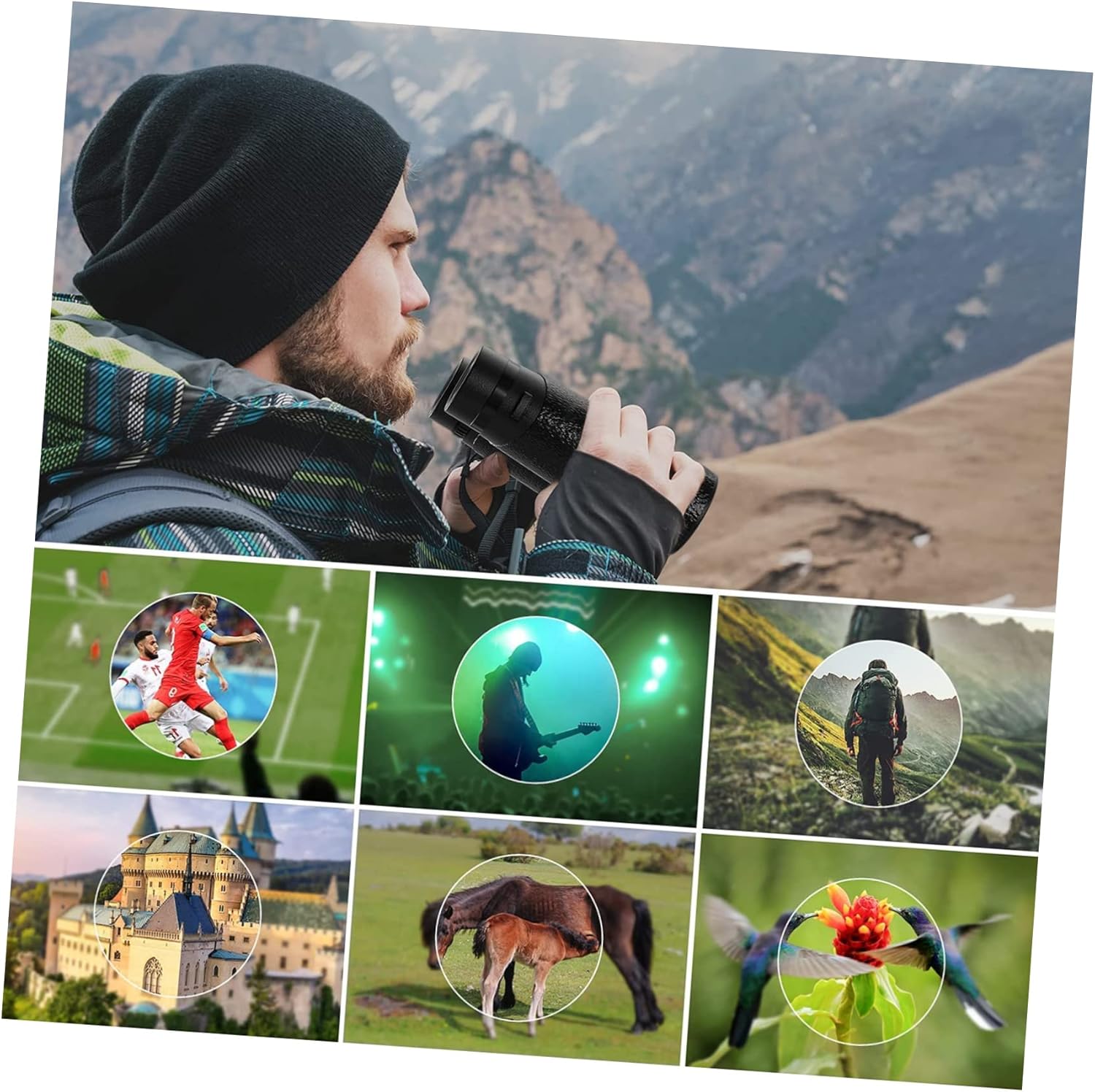 SOLUSTRE 1pc Binoculars Binoculares Mirascope Telescopio X4 Shimmer Abs, Glass Outdoor Black ...