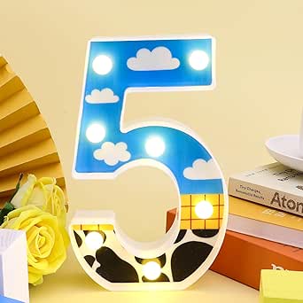 PEUTIER Light Up Number, Led Light Up Table Numbers Sign Cartoon Light ...