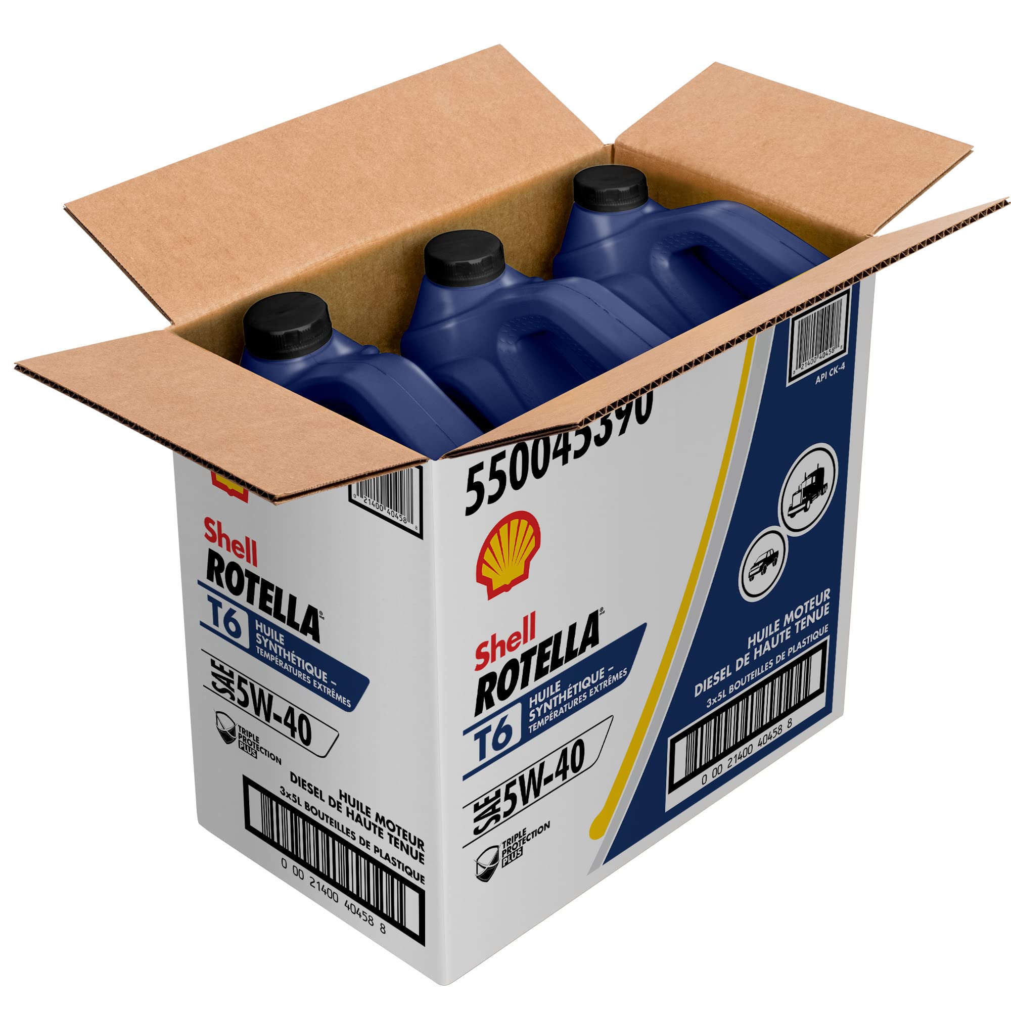 Shell Rotella T6 Full Synthetic 5W-40 Diesel Engine Oil (5L, Single ...