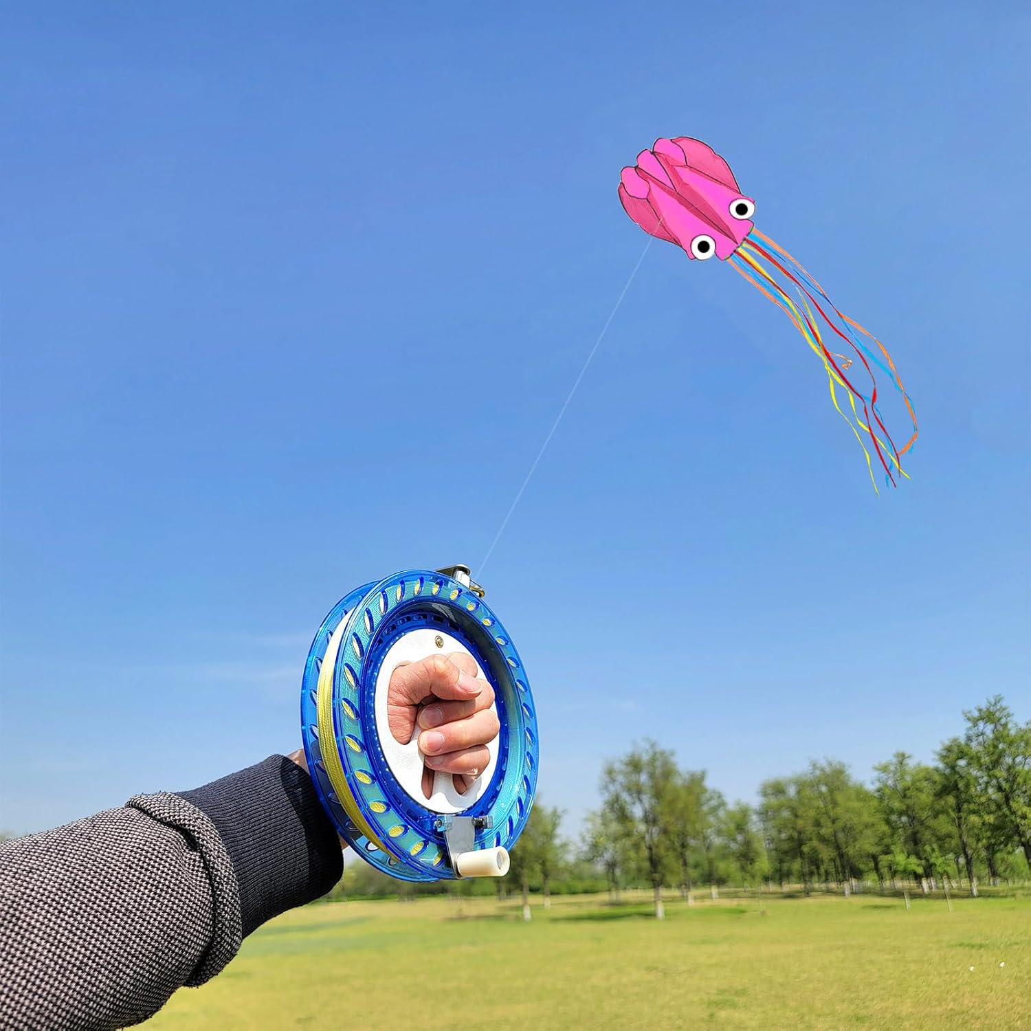 Octopus Kite & Kite Reel Set, Easy to Fly Beach Kite & Kite Spool for ...