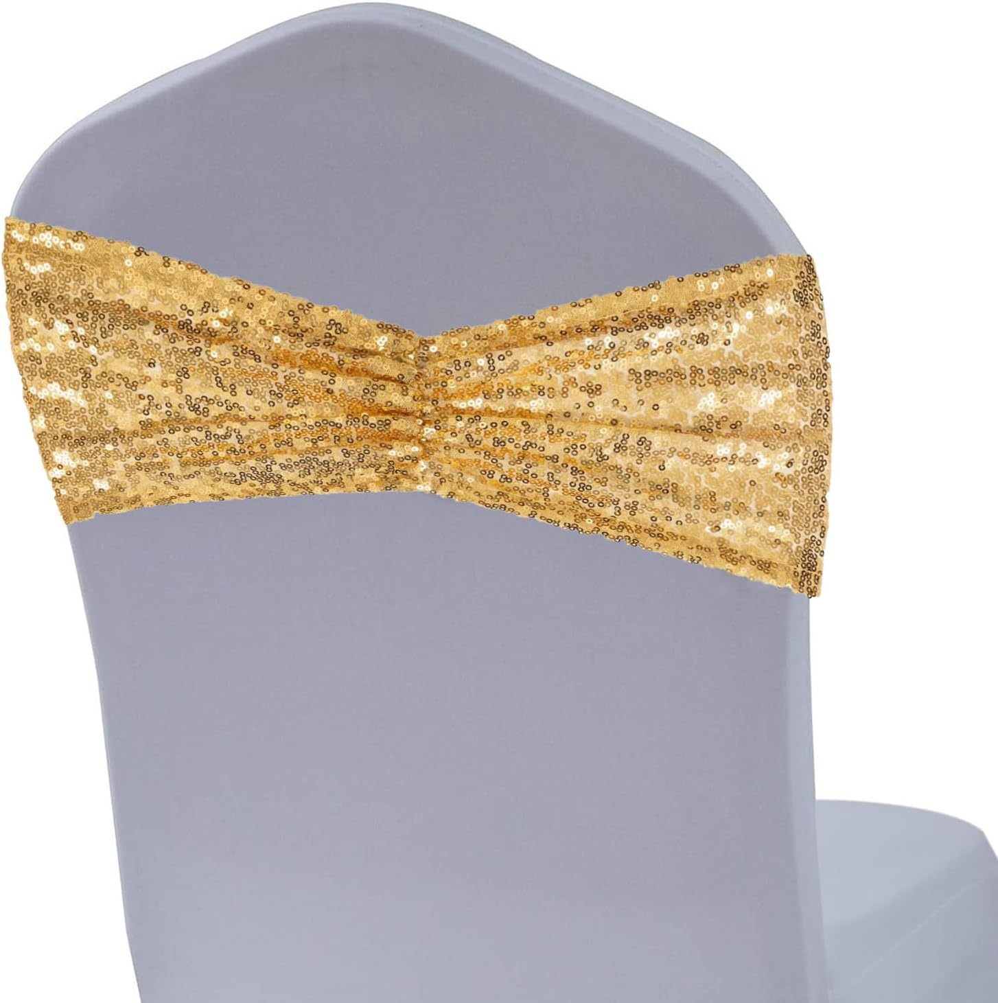Amazon.com: Poise3EHome Set of 80 Sequin Chair Sashes Sparkly Gold ...