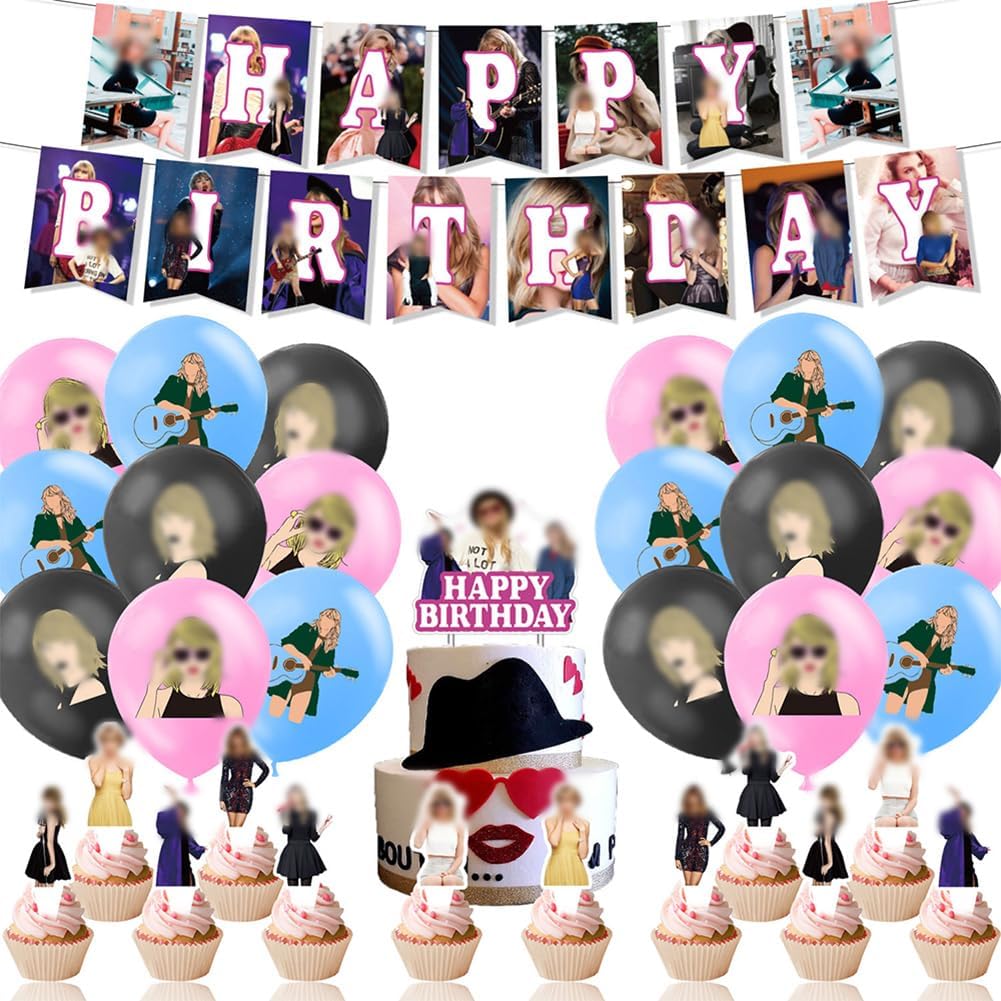 32PCS Music Singer Party Balloon Decorations Set - Birthday Theme With ...