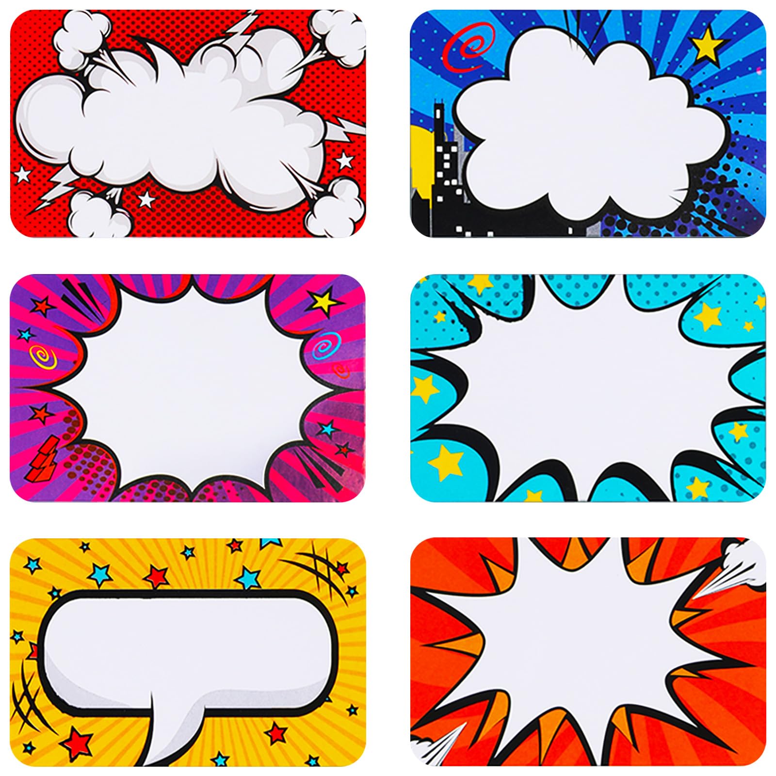 Snapklik.com : NEWEST 250 Pieces Comic Name Tag Stickers