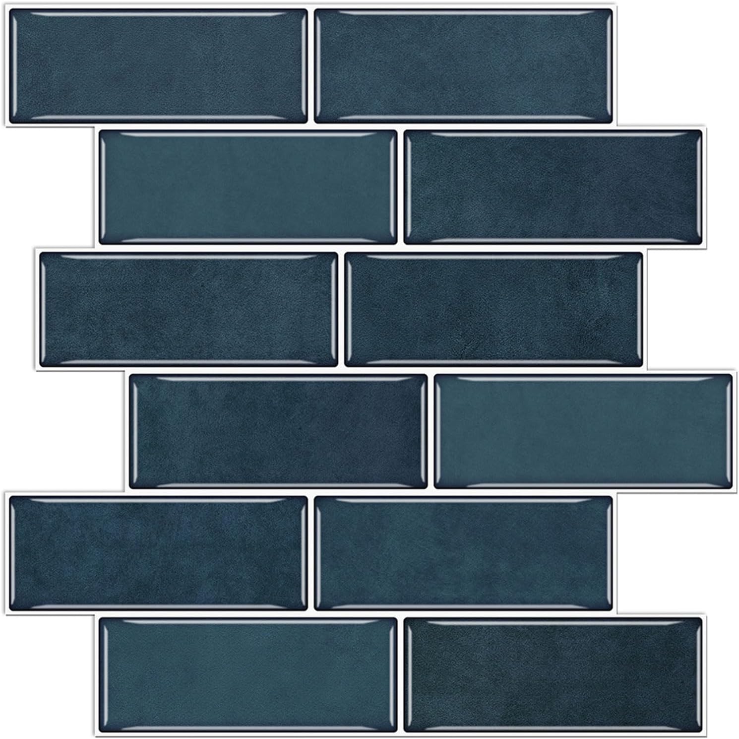 10 PCS Blue Tile Stickers for Bathroom Peel and Stick Wall Tiles Stick ...