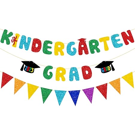 Amazon.com: Kindergarten Grad 2023 Banner and Kindergarten Gradauation ...