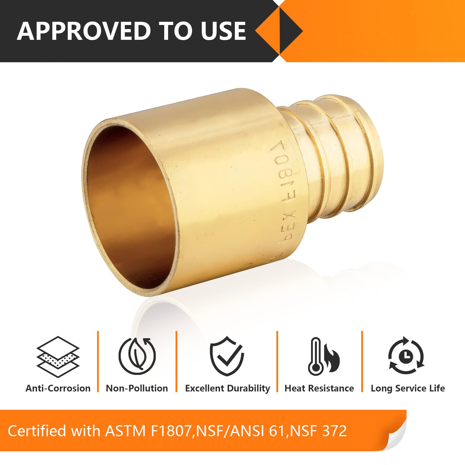 Snapklik.com : HeSun 5-Pack PEX Fittings, 3/4" PEX X 3/4" Female Sweat ...