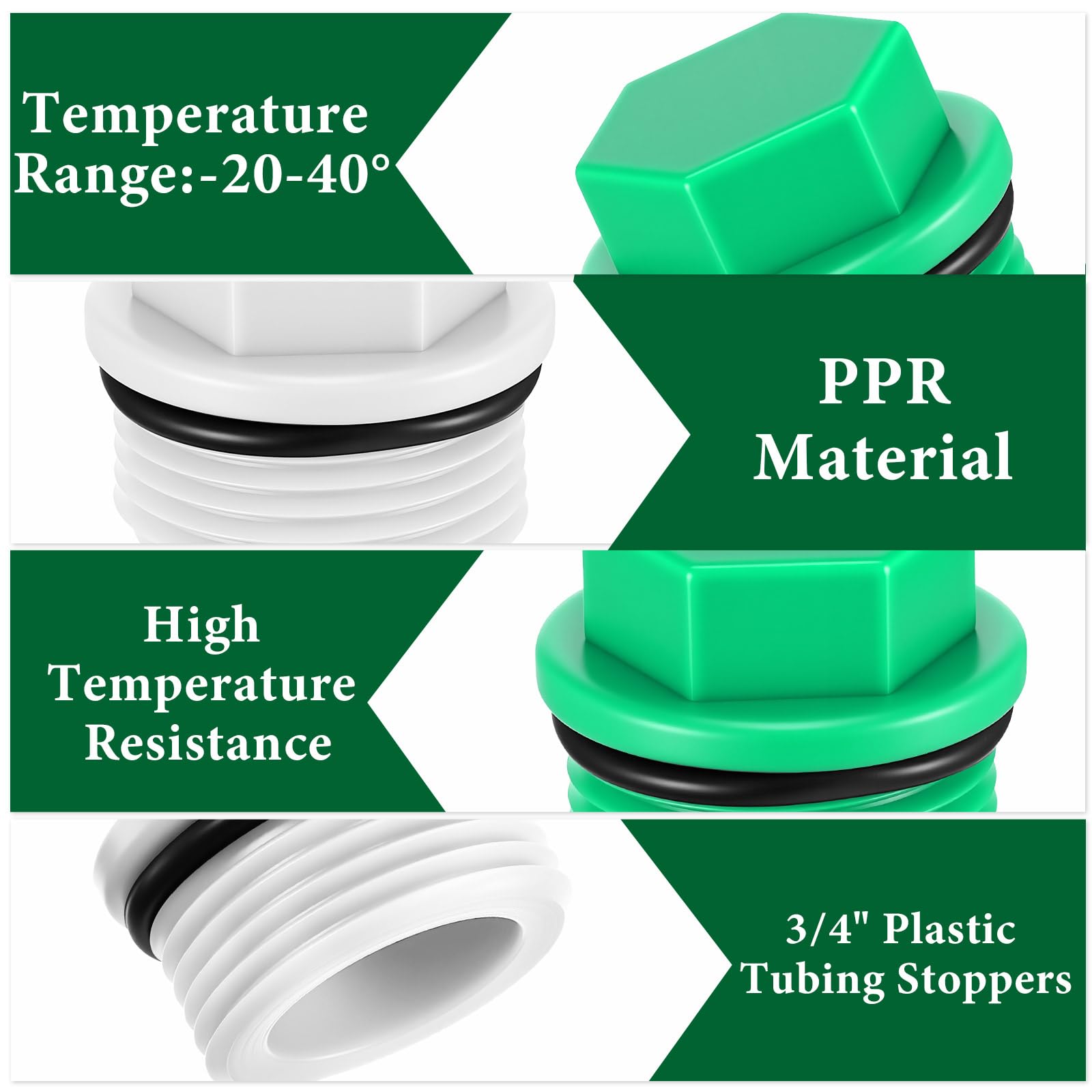 Snapklik.com : Nuanchu 10 Pieces 3/4 Npt Plug Male Thread Ppr And ...