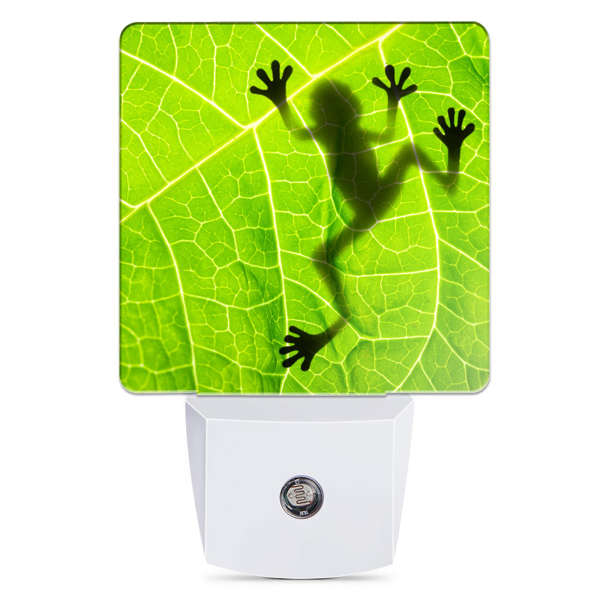 Jopowide Frog Night Light，Green Leaf Night Lights Plug into Wall Decor ...