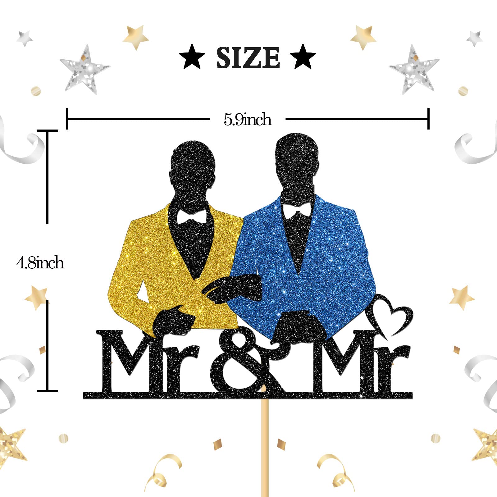 Snapklik.com : Mr & Mr Cake Topper, Gay Wedding Cake Decor, Men Groom ...