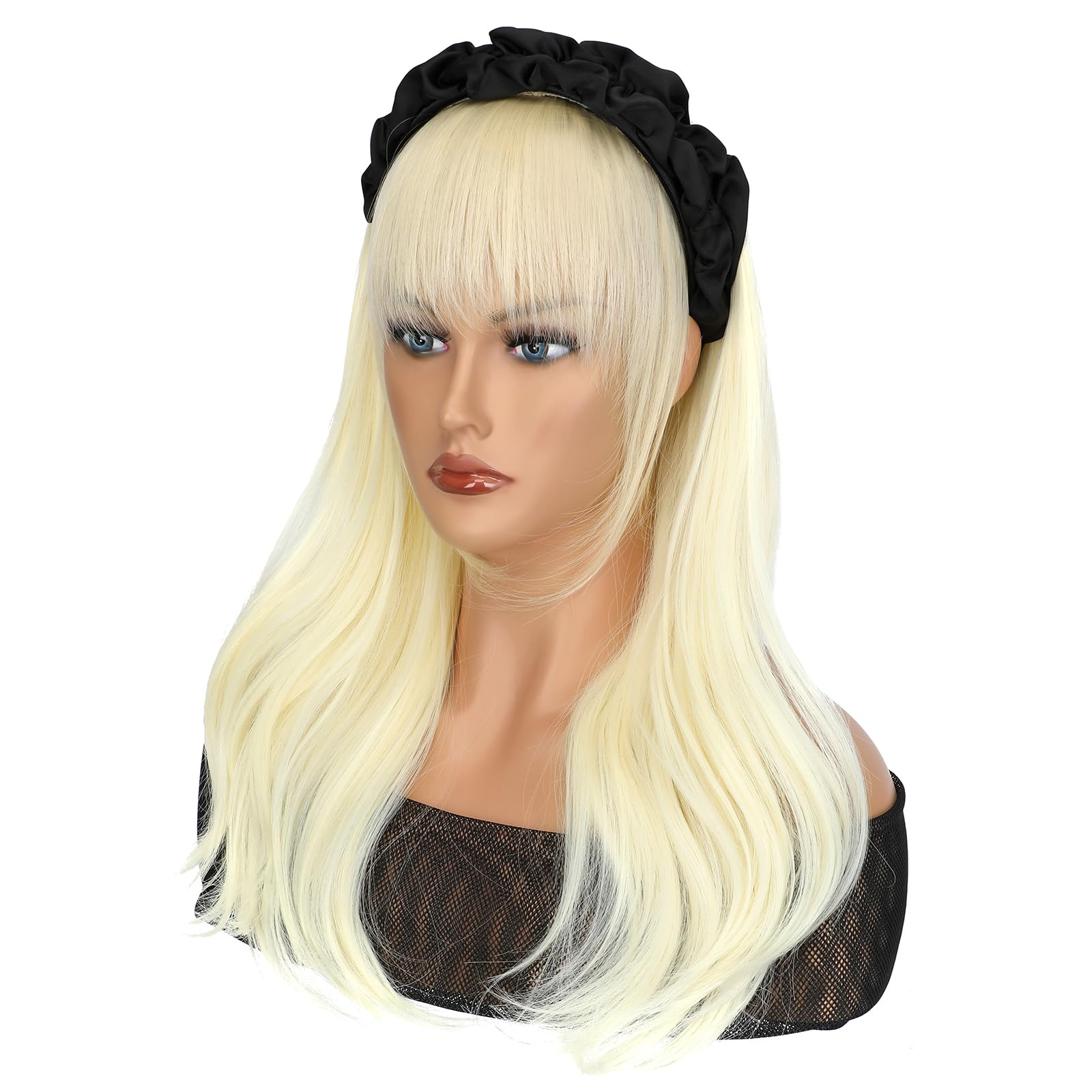 Snapklik.com : Soulwigger 22 Inch Synthetic Black Headband Hair Wig ...