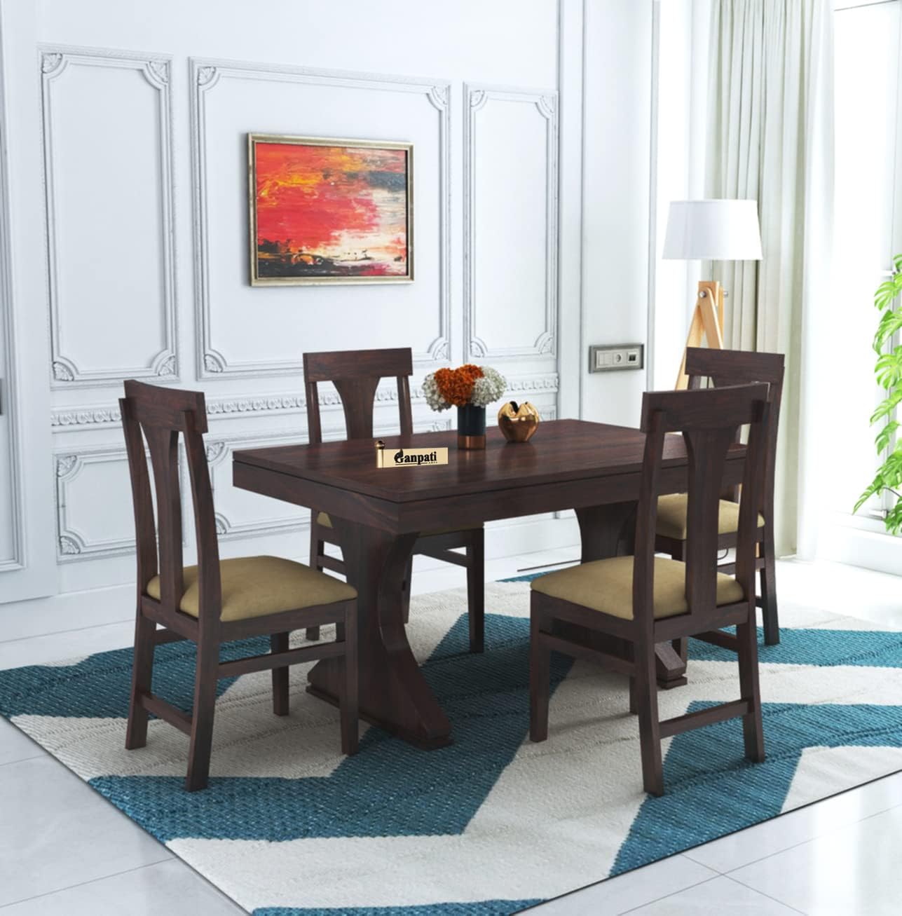 SONA ART & CRAFTS Modern Furniture Solid Sheesham Wood 4 Seater Dining ...