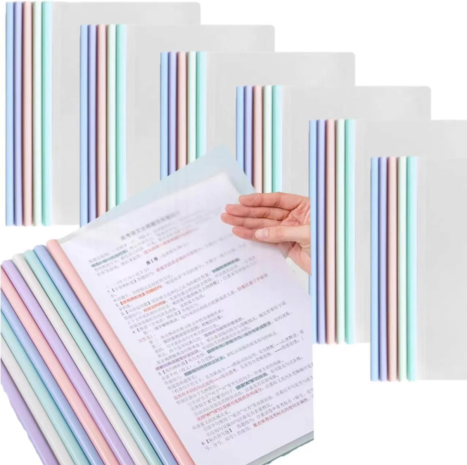 Amazon.com : MuMuxin 30 Pcs Clear Folders Plastic File Project Pockets ...