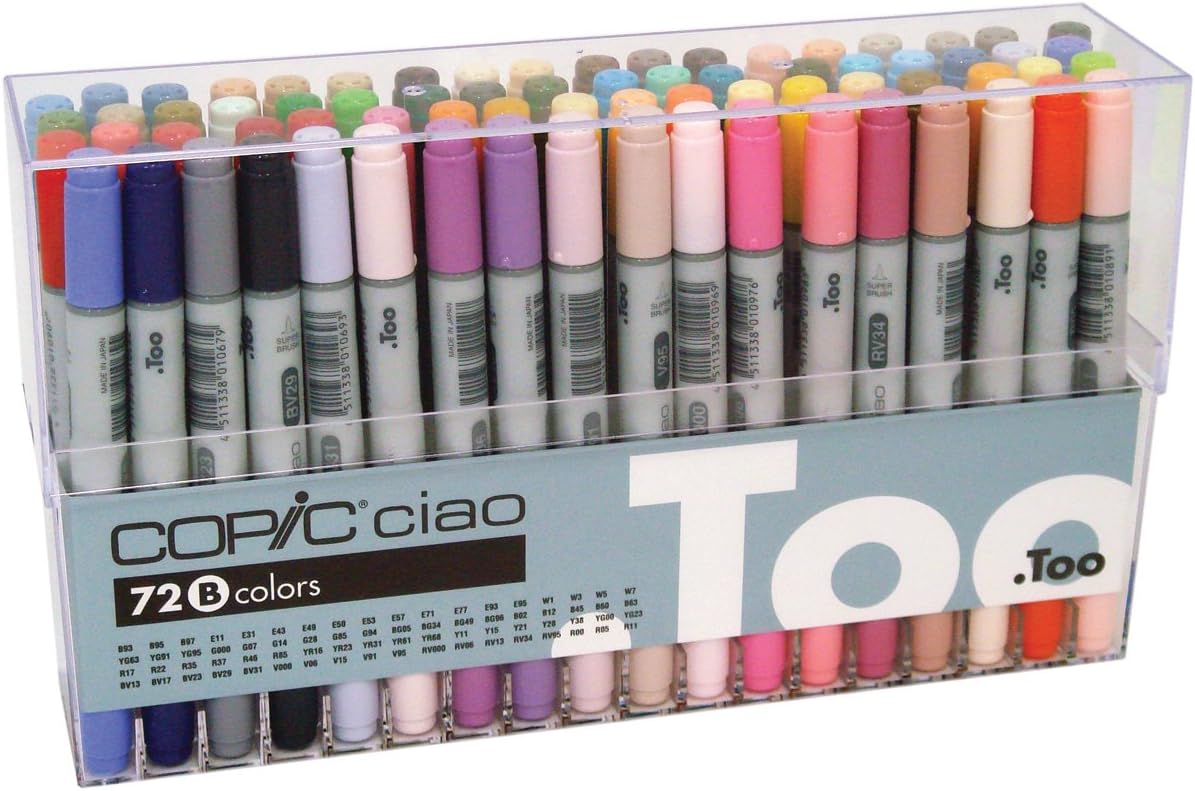 Amazon.com : Too Copic Ciao Start Set of 72 Colors, Made in Japan ...