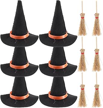 Amazon.com: IMIKEYA Mini Felt Witch Hats: 12pcs Halloween Mini Witch ...
