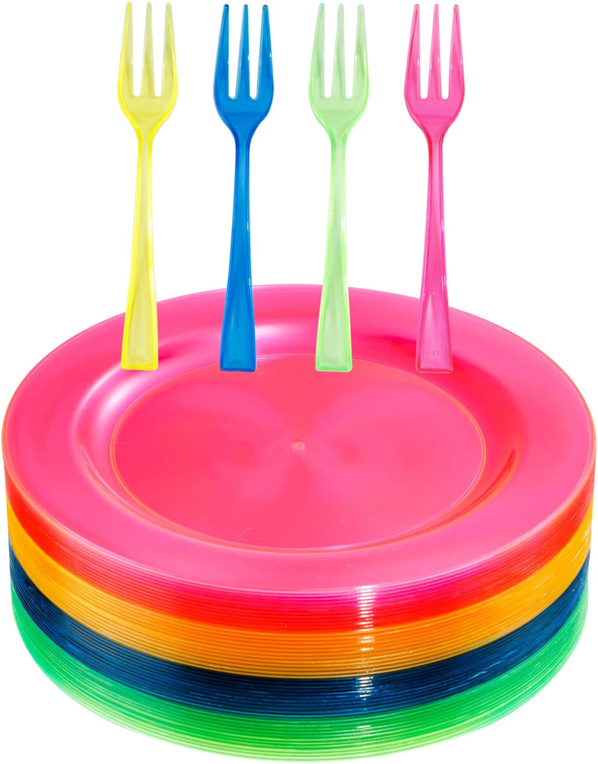 Amazon.com: Party Essentials Hard Plastic 6-Inch Round Party/Dessert ...