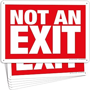 Amazon.com: iSYFIX Not An Exit Signs - 6 Pack 10x7 Inch – 40 mil Thick ...
