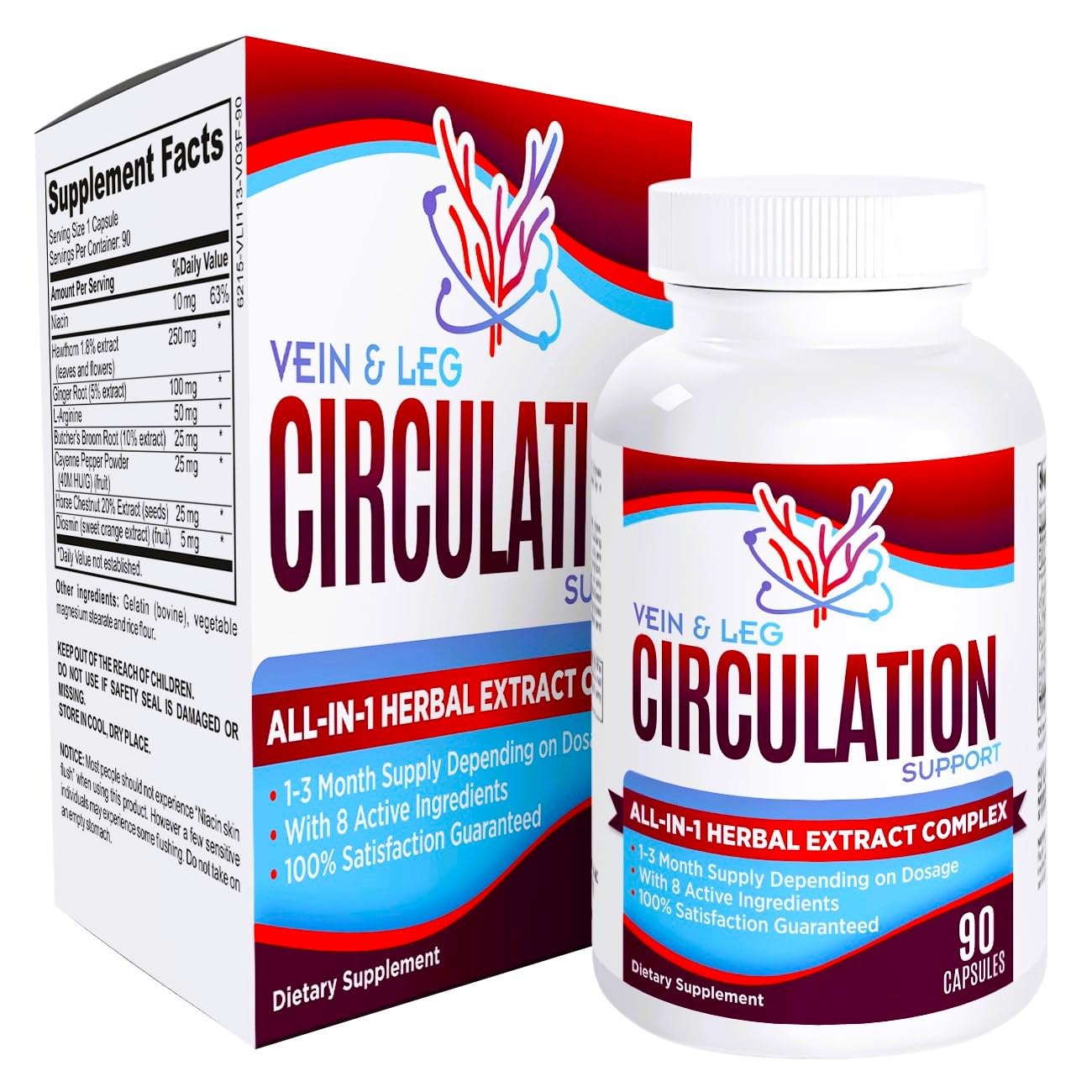 Amazon.com: Vein & Leg Circulation Support Supplement (All-in-1) with 8 ...