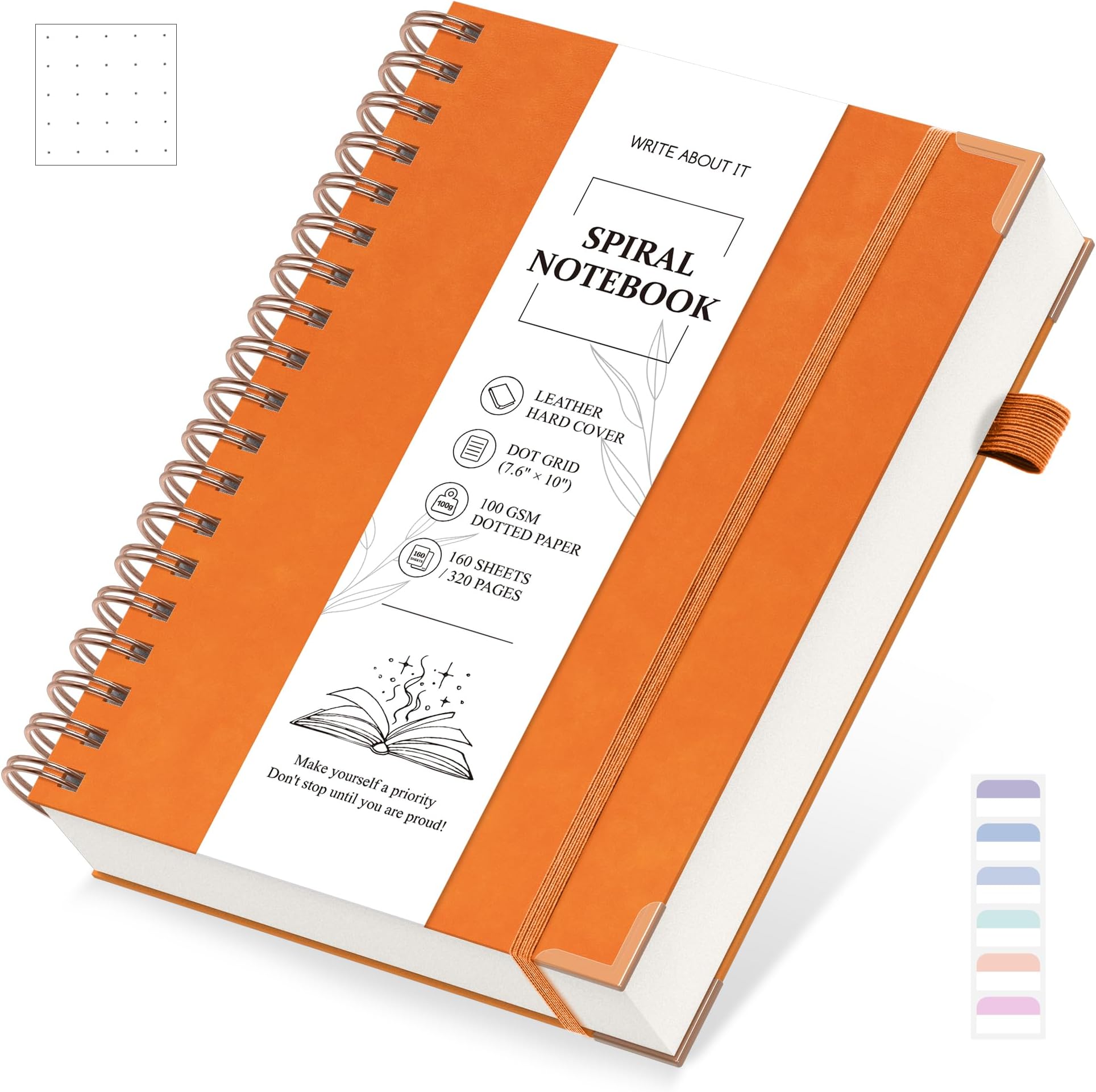 Amazon.com : Waetou 4 Pack A5 Spiral Dot Grid Notebook Transparent PP ...