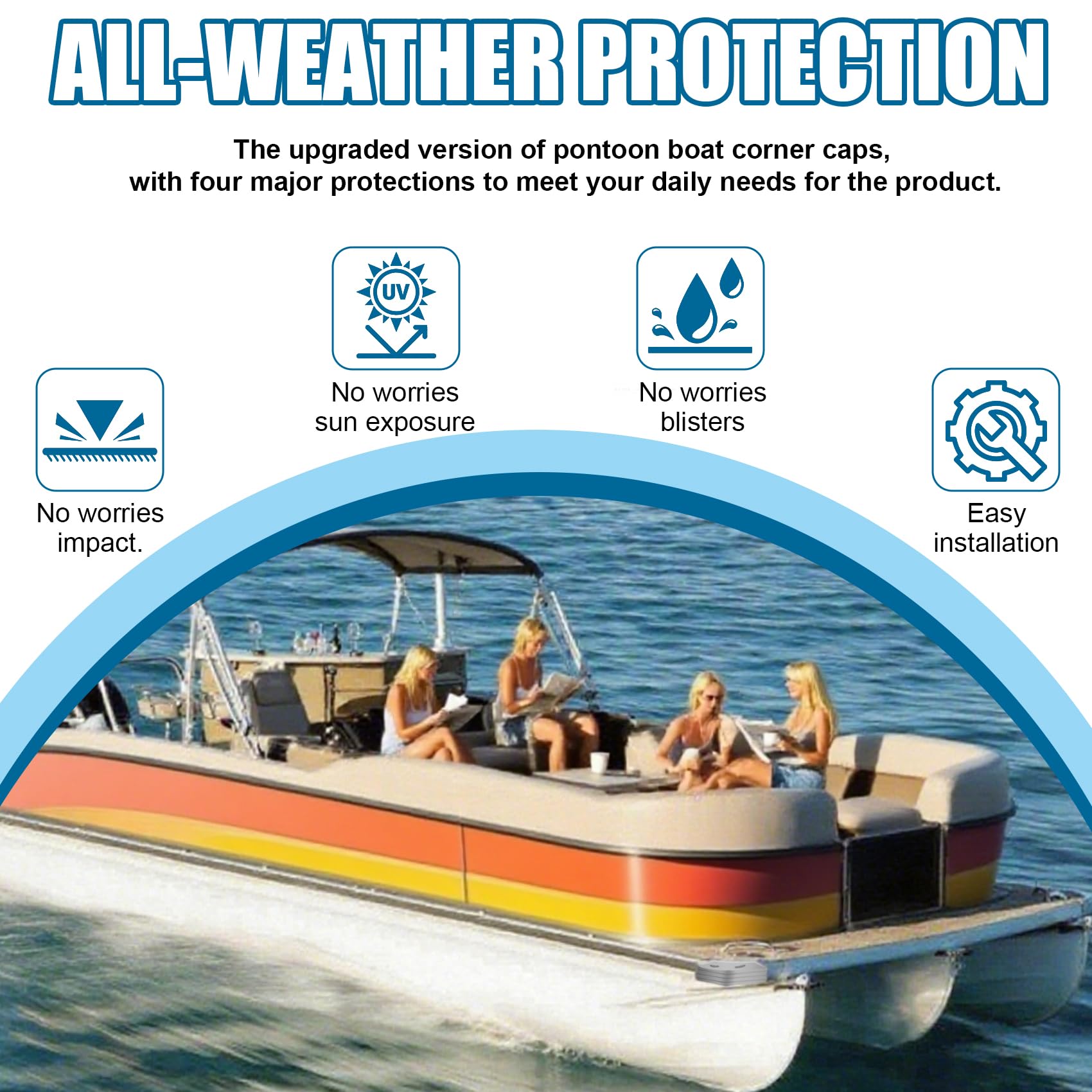 Snapklik.com : Upgraded Pontoon Boat Corner Caps For Pontoon Boat Deck ...