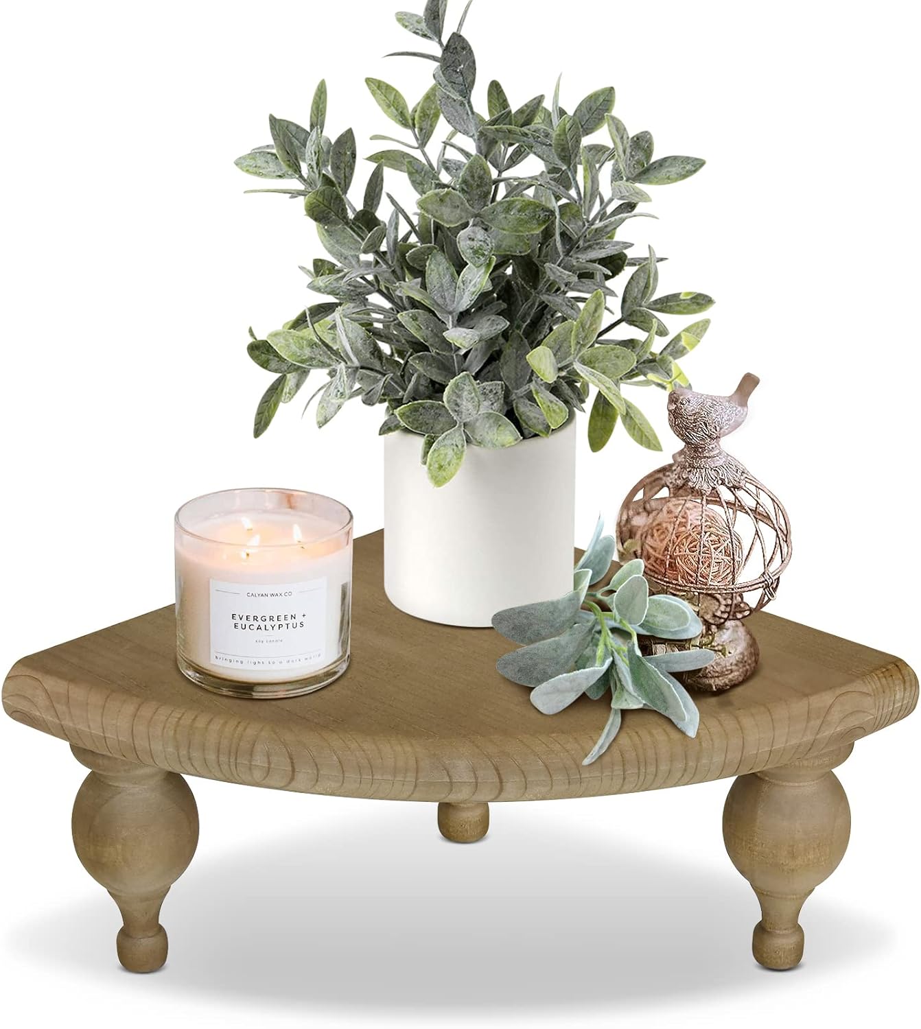 Amazon.com: Kitchen Countertop Organizer Display Riser Wood Corner ...