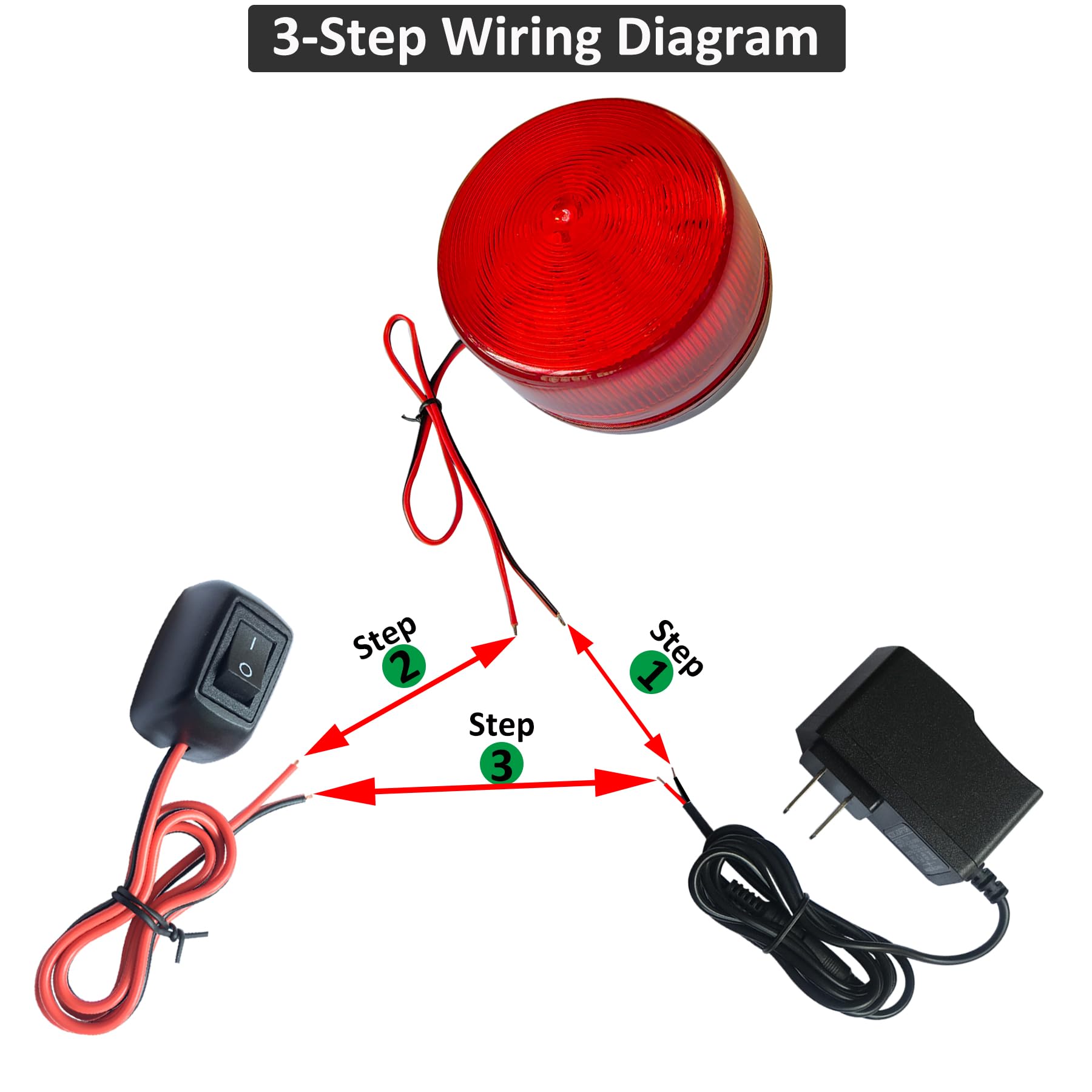 Wired Horn Siren Alarm System For Home Security Red Light Flashing ...