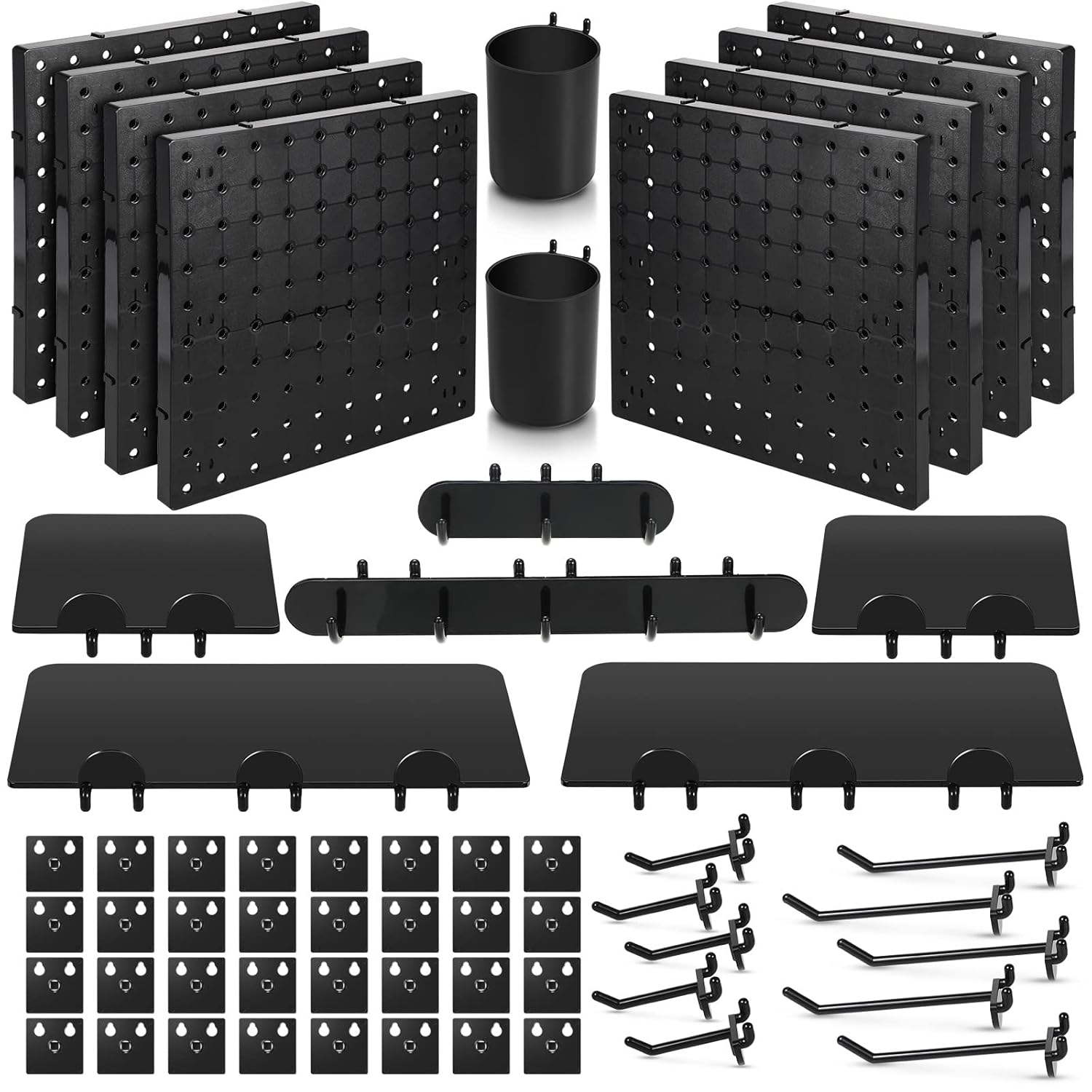 Amazon.com: Chunful 58 Pcs Pegboard Organizer Kits Plastic Pegboard ...