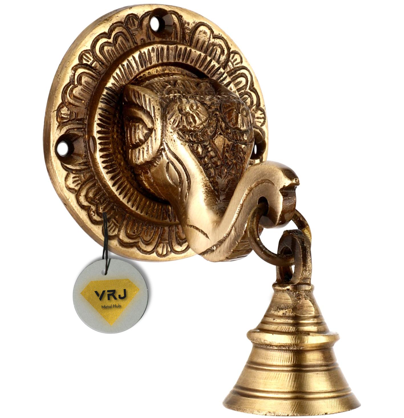 VRJ METAL HUB Brass Elephant Mouth Door Knocker | Home Decor | Door ...