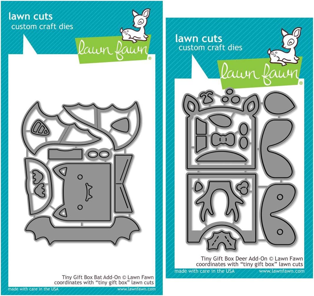 Amazon.com: Lawn Fawn Tiny Gift Box Add-ons - Bat and Deer - 2 Items