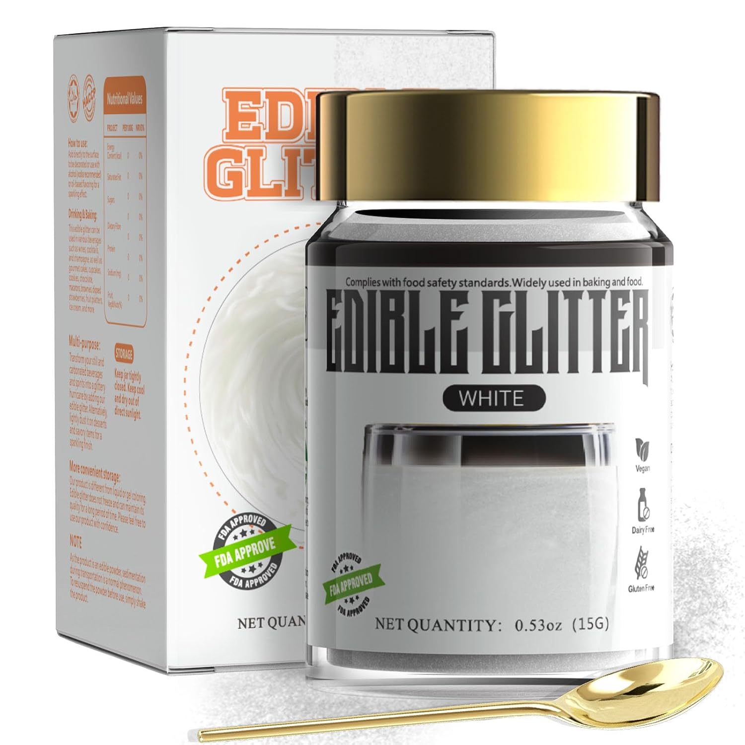 Amazon.com: LOCDO Edible Glitter, Edible Luster Dust -100% Food Grade ...