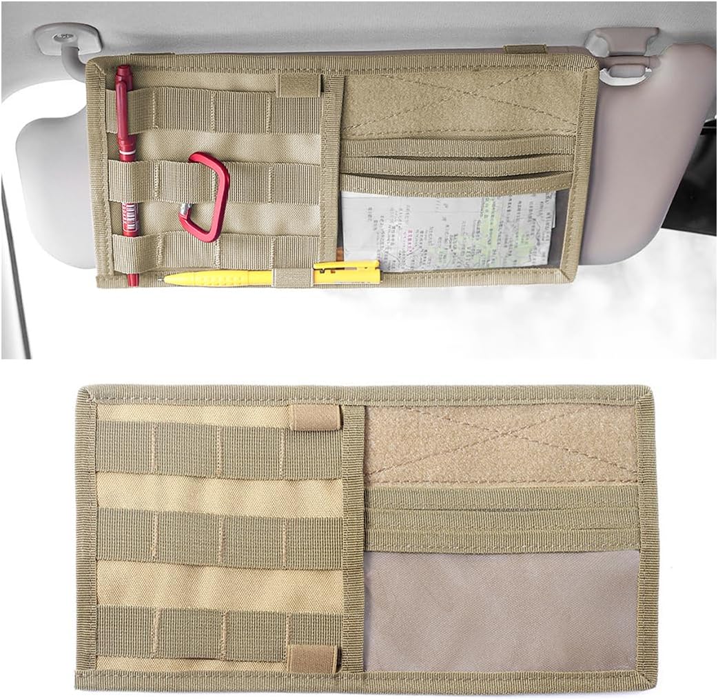 Amazon.com: XINLIYA Car Sun Visor Organizer, Tactical Visor Panel ...