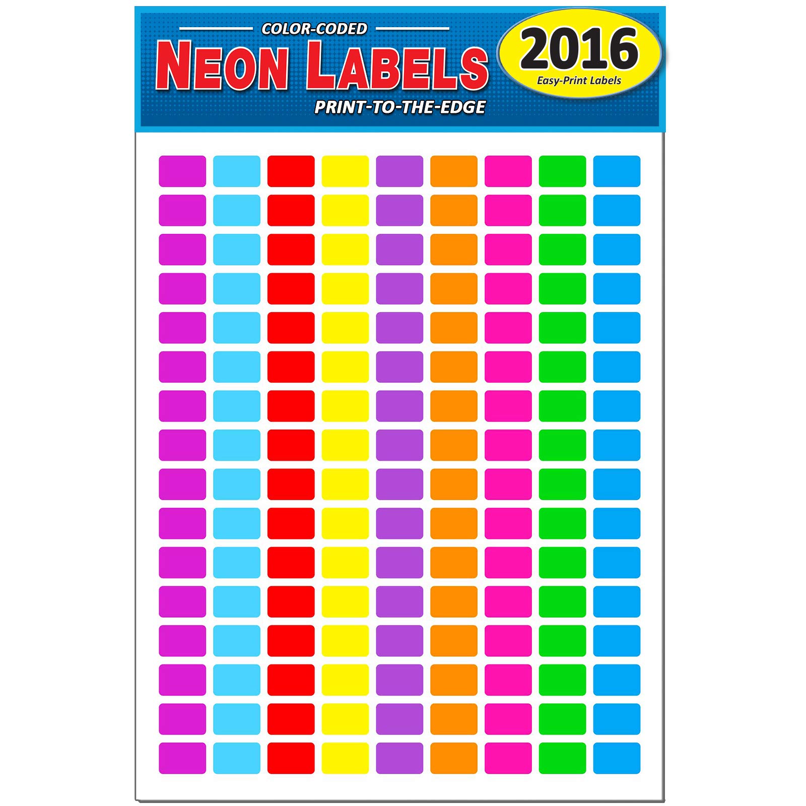 Buy Pack of 2016, 1/2" x 3/4" Rectangle Color Coding Dot Labels, 9 ...