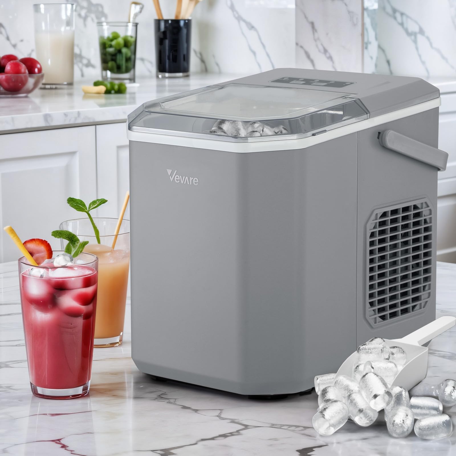 Vevare Ice Cube Maker Machine 12kg Capacity Ice Maker Protable Ice ...