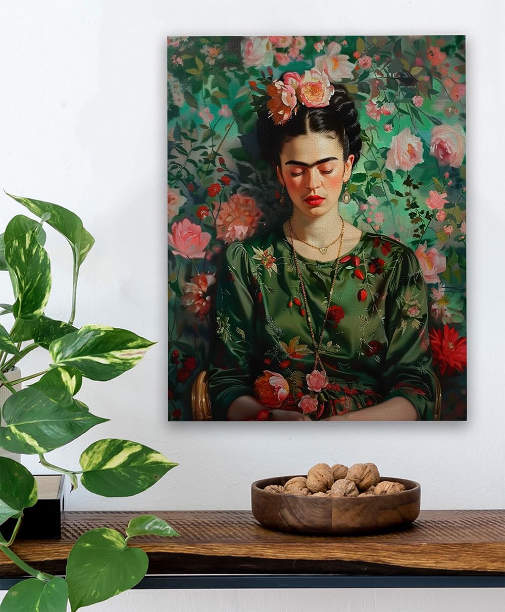 Snapklik.com : Frida Kahlo In Green Frida Inspired 16x20 Unframed Print ...