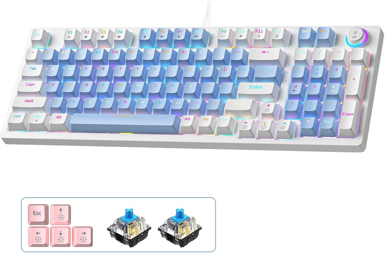 Amazon.com: Surunta Mechanical Keyboard Wired RGB Compact PC Keyboard ...