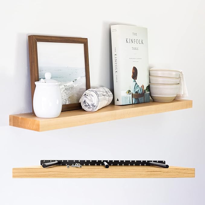 Amazon.com: UltraShelf Solid Wood Floating Shelf for Wall Decor, Maple ...