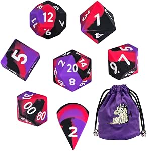 Amazon.com: IUSTIDIE 7-Piece Jumbo Silicone DND Dice Set, 25mm ...