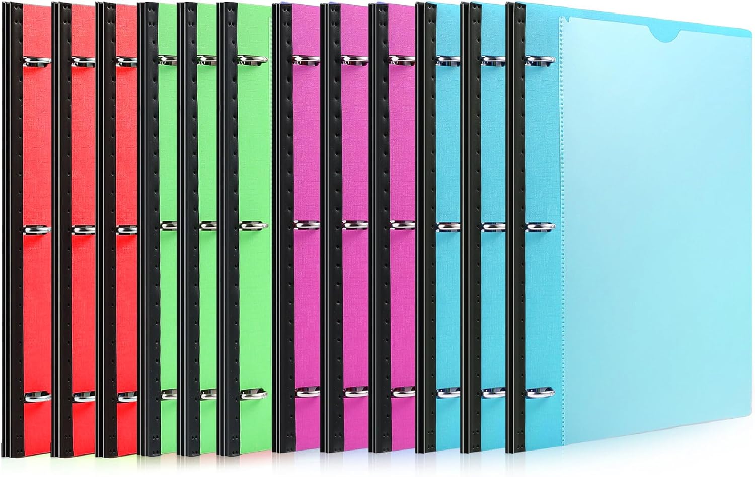 MAKHISTORY Telescoping 3 Ring Binder-12PCS, Flexible Binder with ...