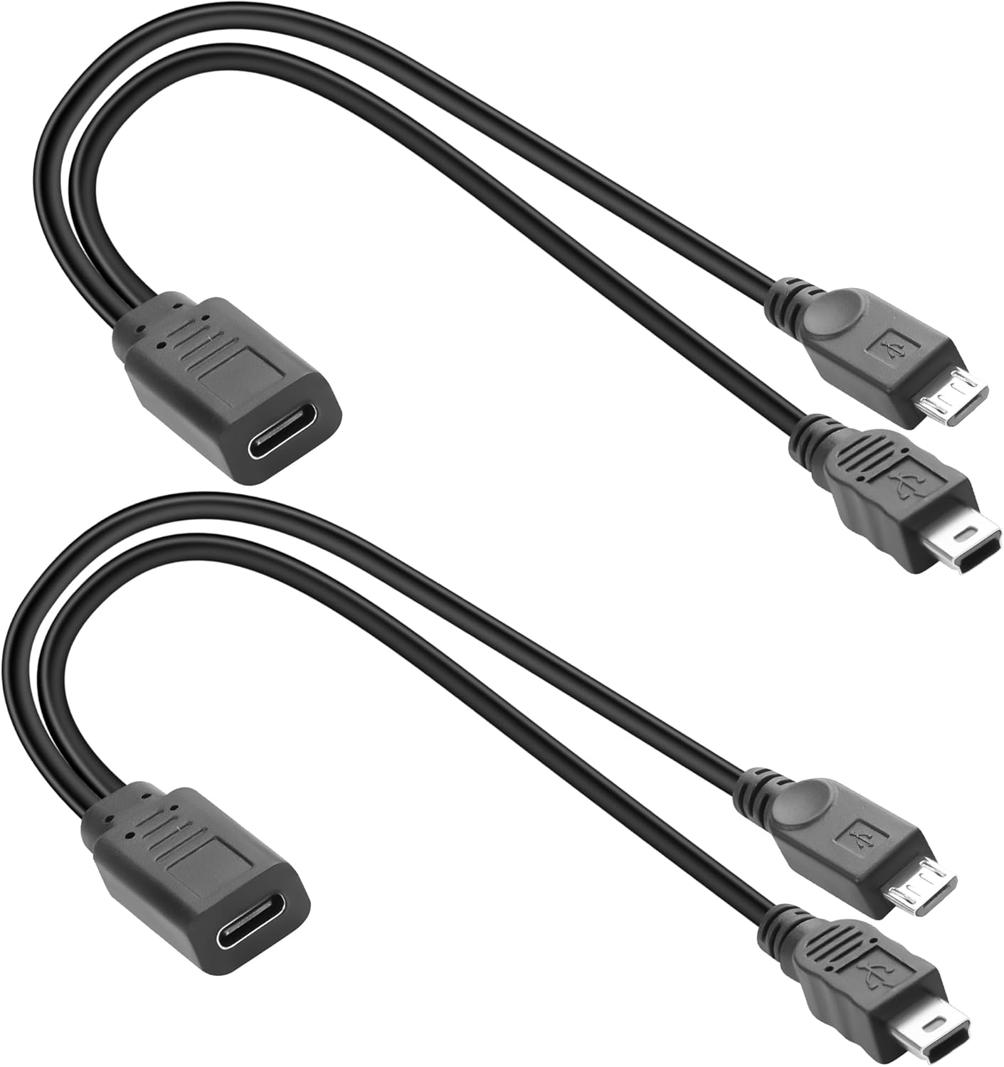 Amazon.com: QIANRENON USB C to Micro & Mini USB Splitter Charging Short ...