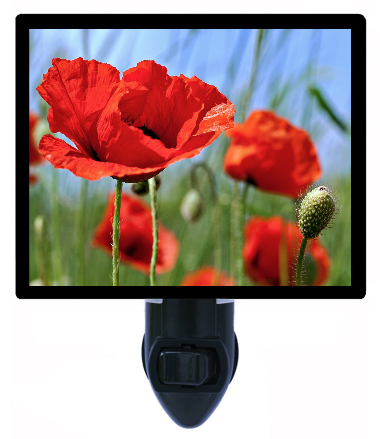 Flower and Garden Night Light, Red Poppies, Poppy LED Night Light ...