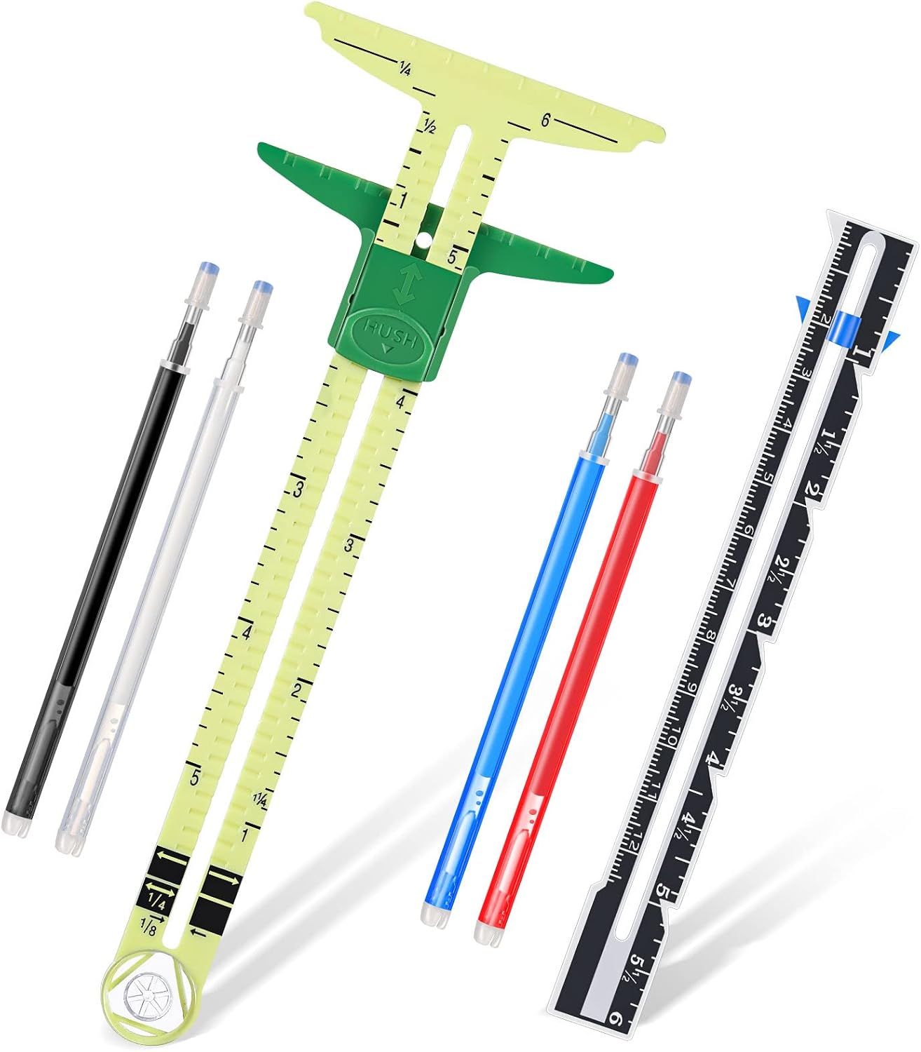 Amazon.com: 2 Pieces T-Shaped Sliding Gauge Measuring Sewing Tool 5-in ...