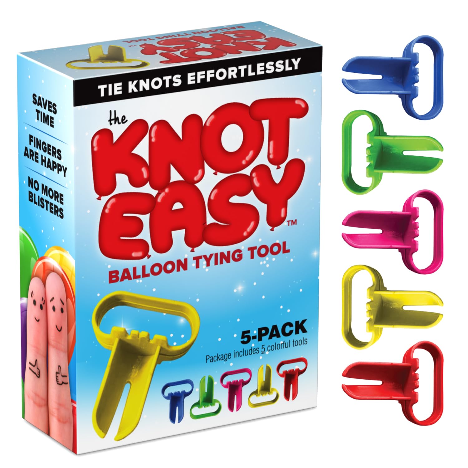Amazon.com: Knot Easy Balloon Tie Tool (5 Pack) - Party Smith - Ties ...
