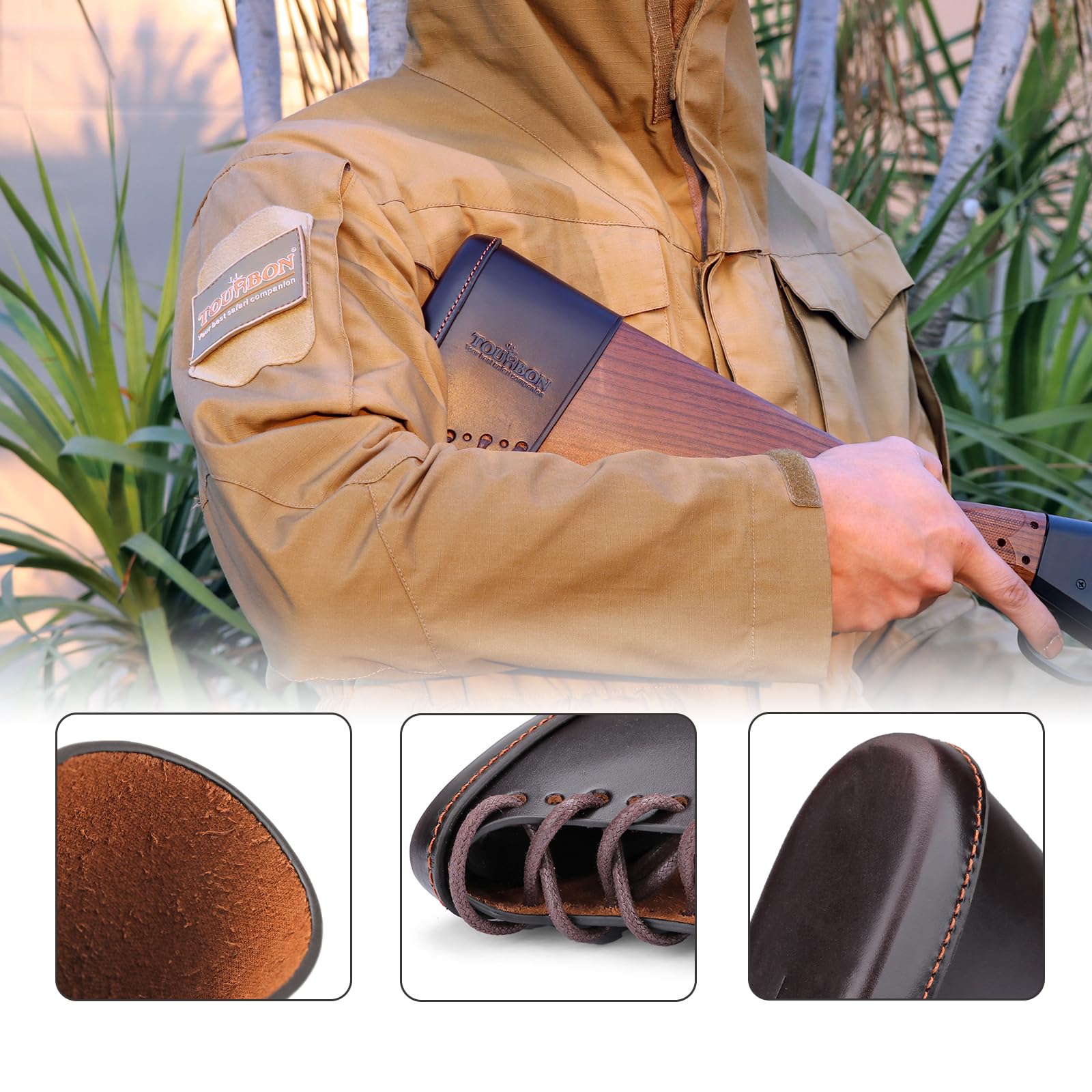 Rifle Stock Cheek Riser Recoil Pad Gun Buttstock Cheek Rest Pad-Brown ...