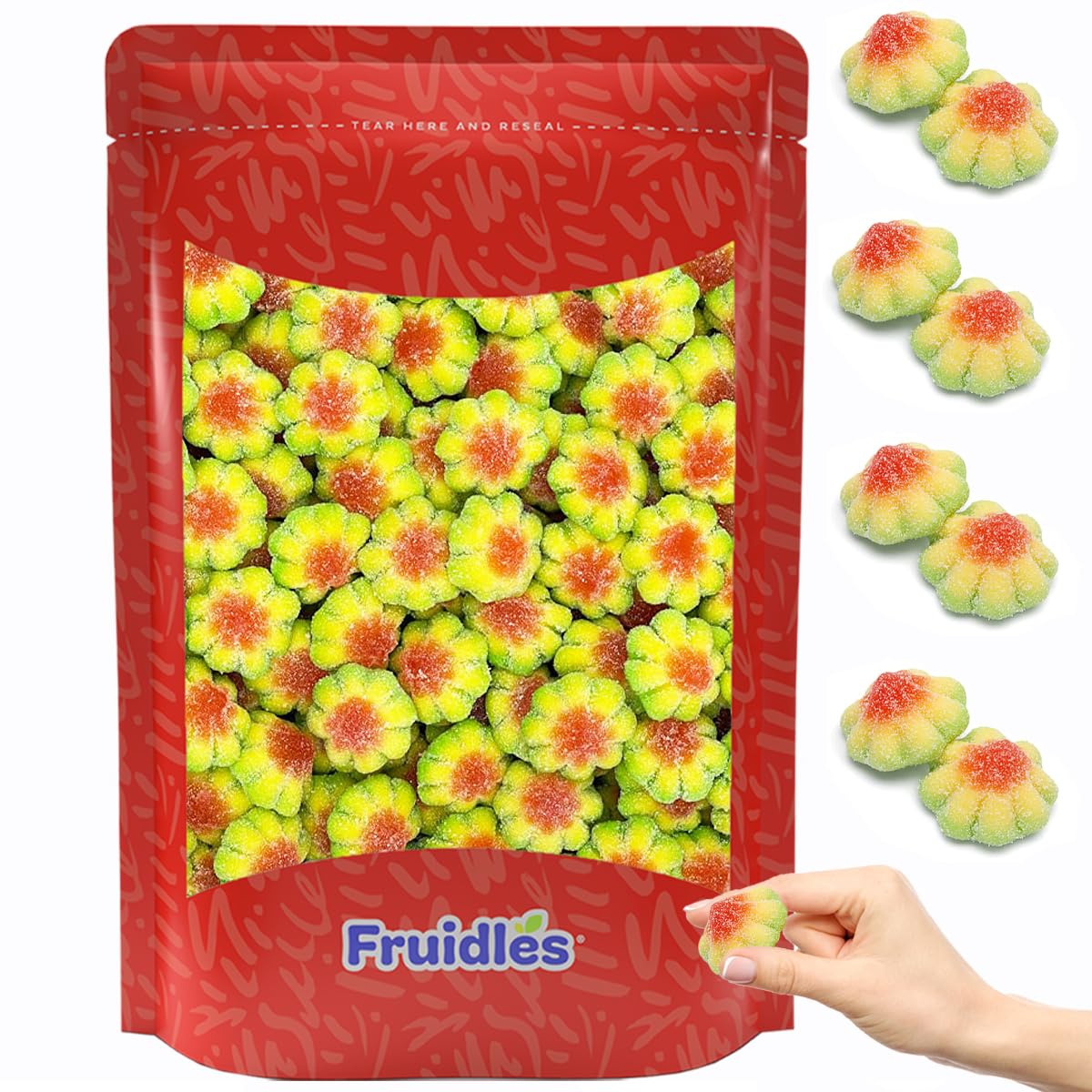 Amazon.com : Fruidles Sour Flowers Gummi Candy, Delicious Sugar Coated ...