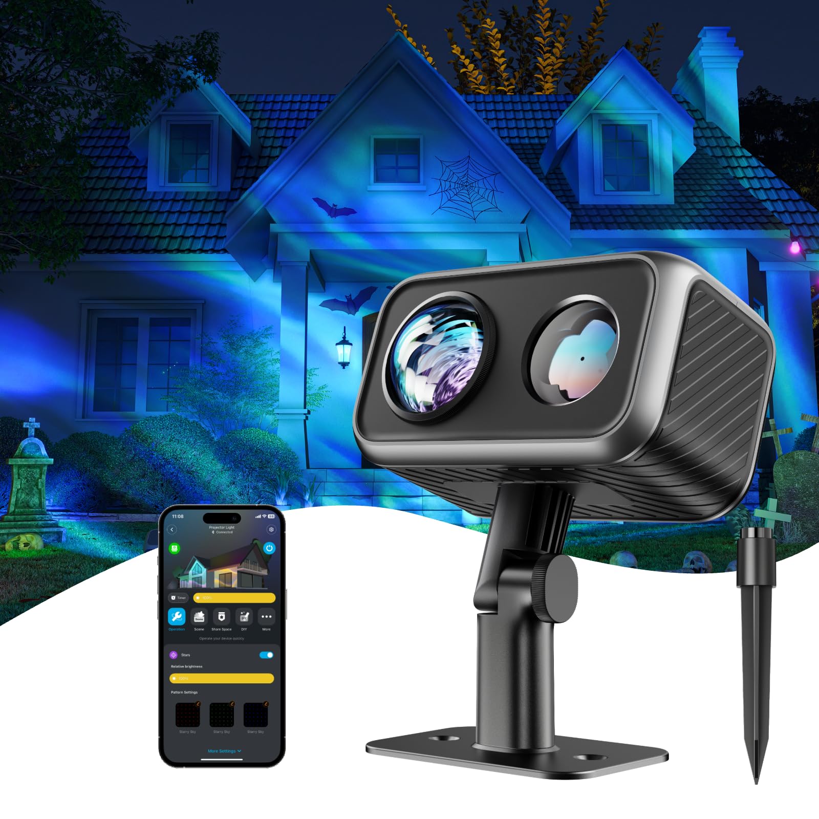 Govee Outdoor Projector, Laser and Aurora Light Projector, Three-Color ...