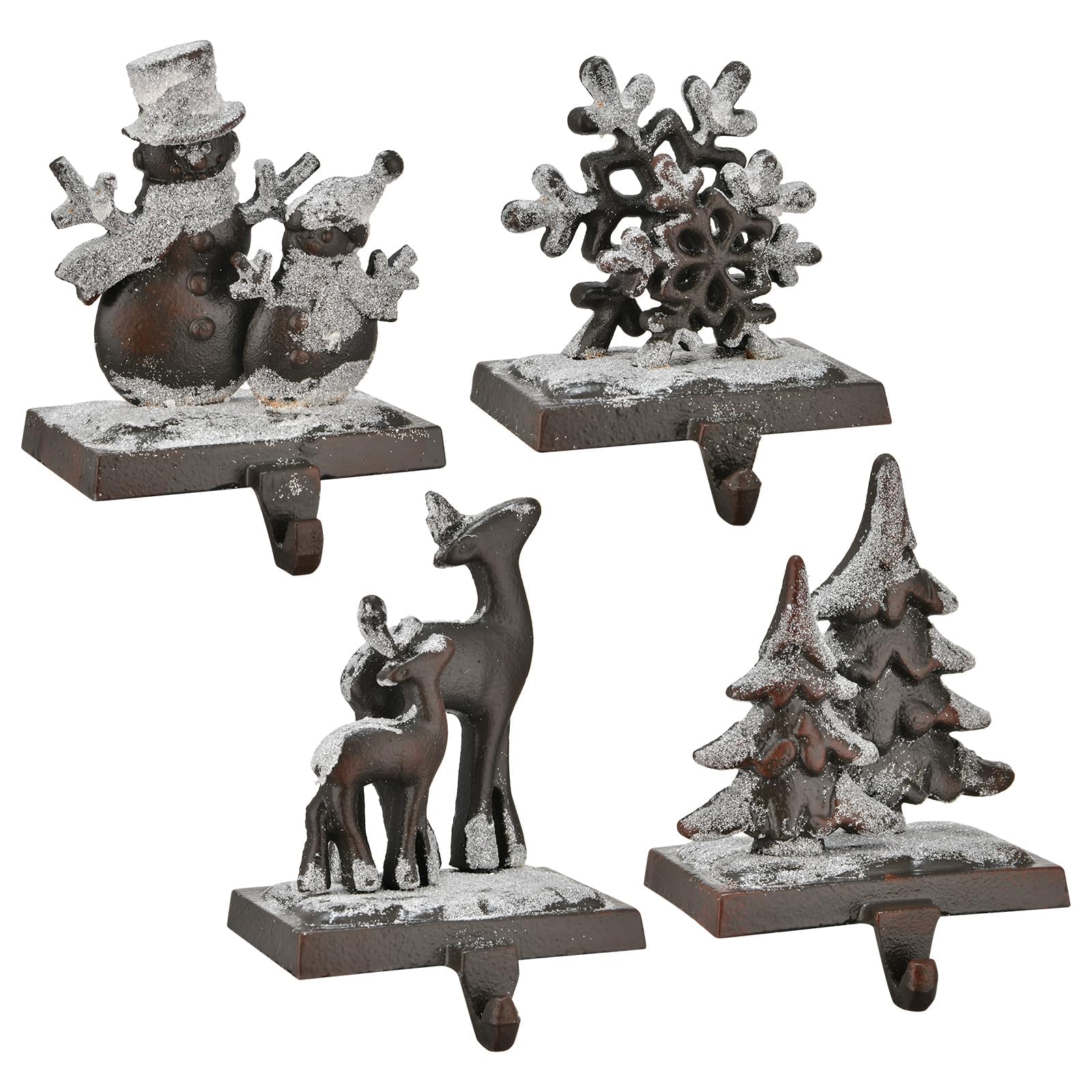 Amazon.com: ONEPTY 4PCS Iron Stocking Holders for Mantle Mantle ...