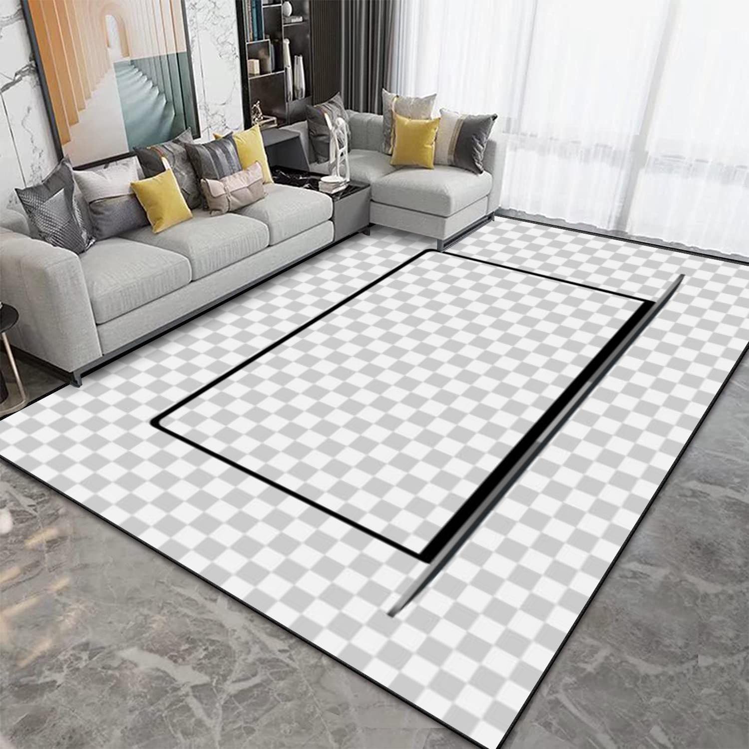 Amazon.com: Area Rug Modern Laptop Computer Mockup Transparent 3D Rugs ...