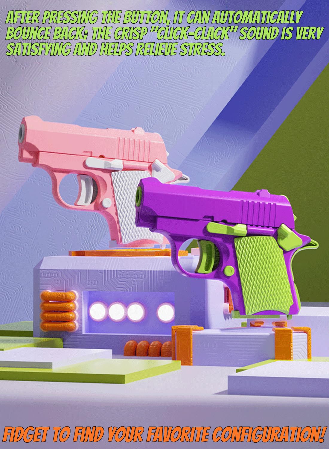 Snapklik.com : Fidget Gun Toy, Fidget Blaster Gun 1911 Titan Stress ...