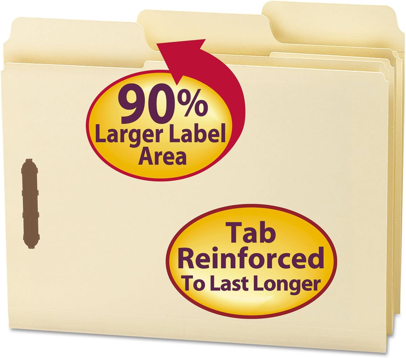 Amazon.com : Smead Fastener File Folder, 2 Fasteners, Reinforced 2/5 ...