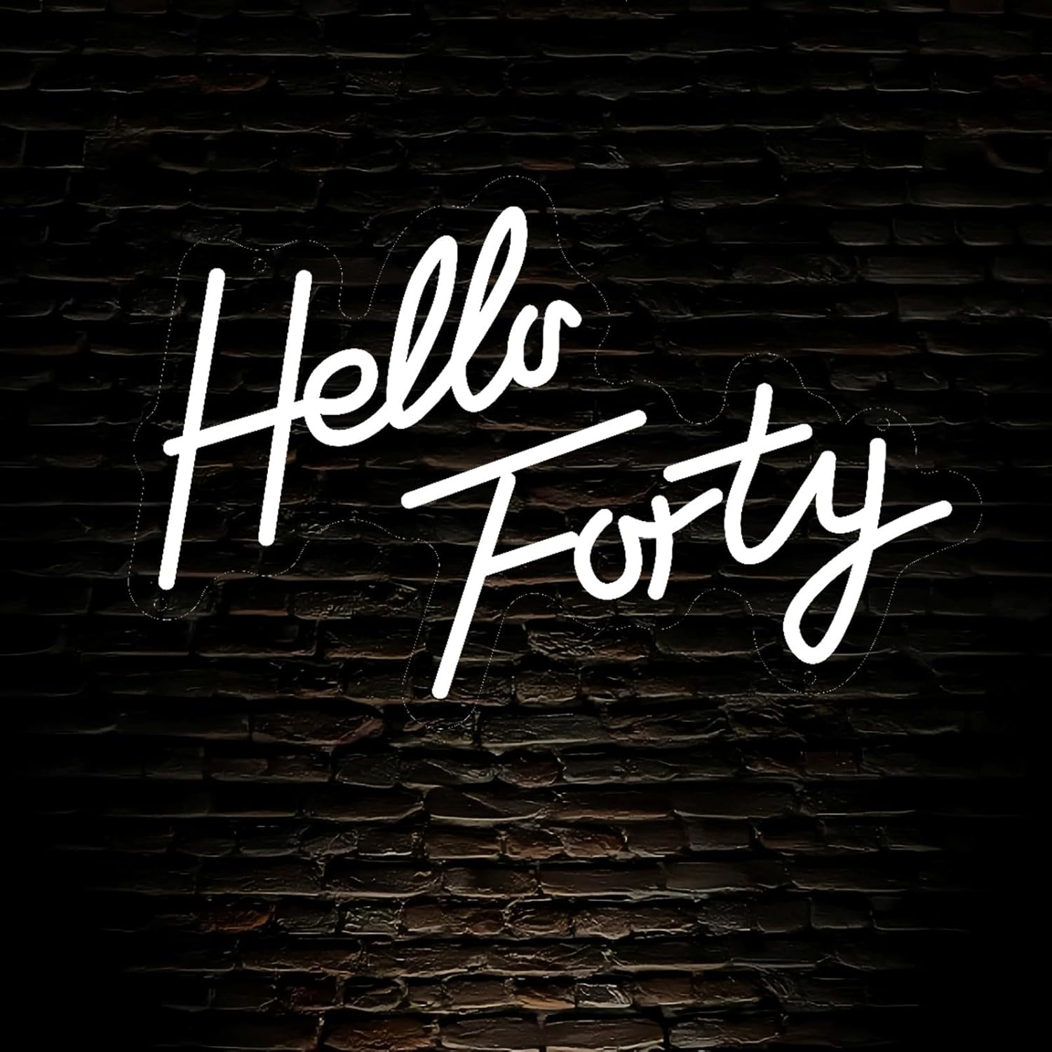 Amazon.com : Hello Forty Neon Sign 40th Birthday Dimmable Neon Sign ...